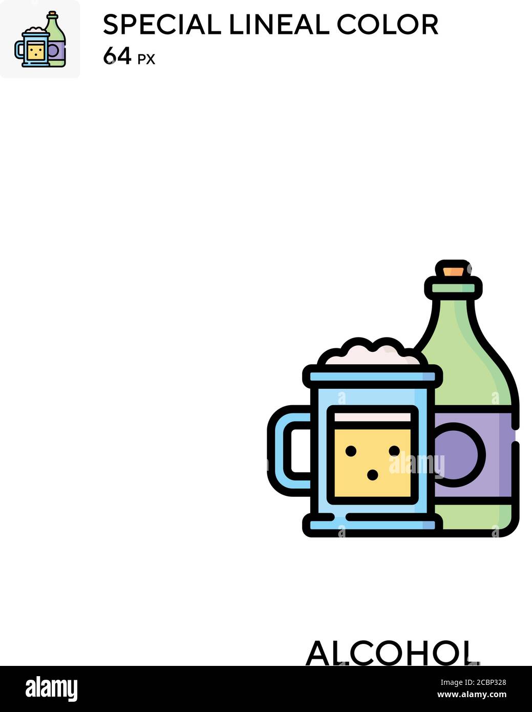 Alcohol Special lineal color vector icon. Alcohol icons for your ...