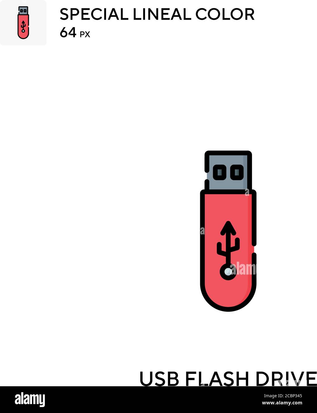 Usb flash drive Special lineal color vector icon. Usb flash drive icons ...