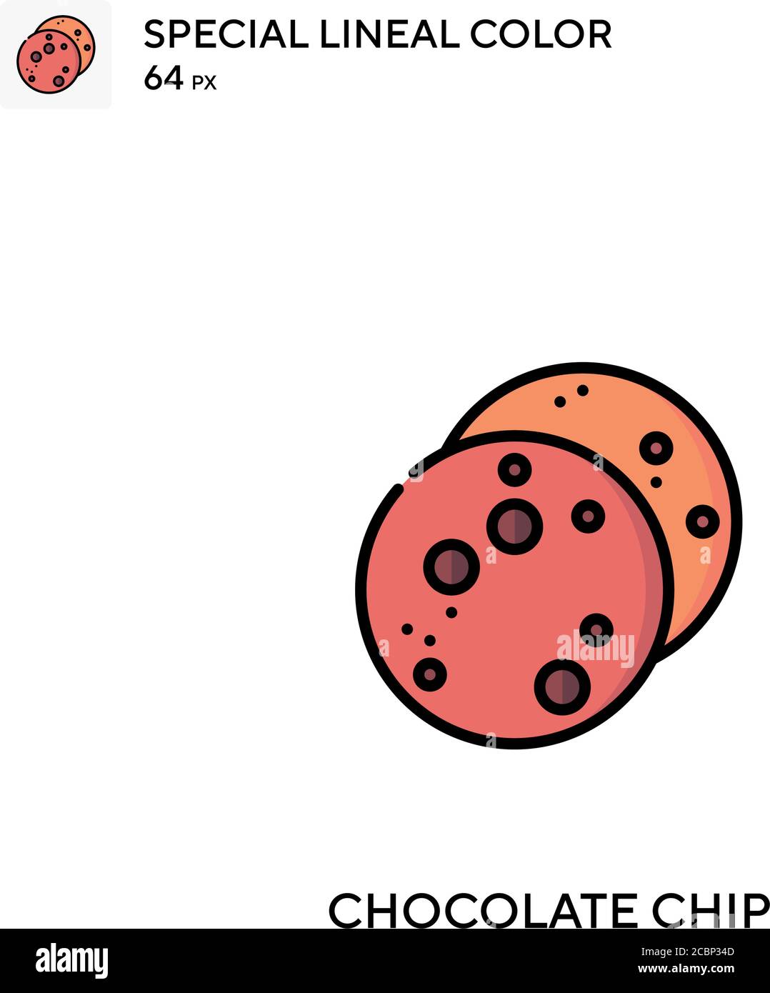 Chocolate chip Special lineal color vector icon. Chocolate chip icons ...