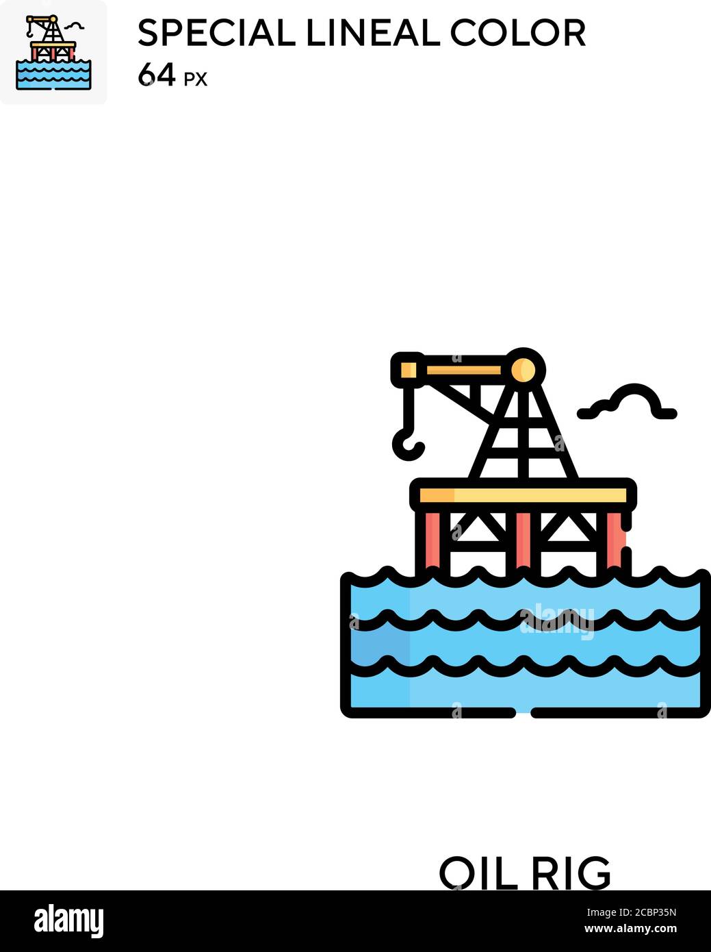 Oil rig Special lineal color vector icon. Oil rig icons for your ...