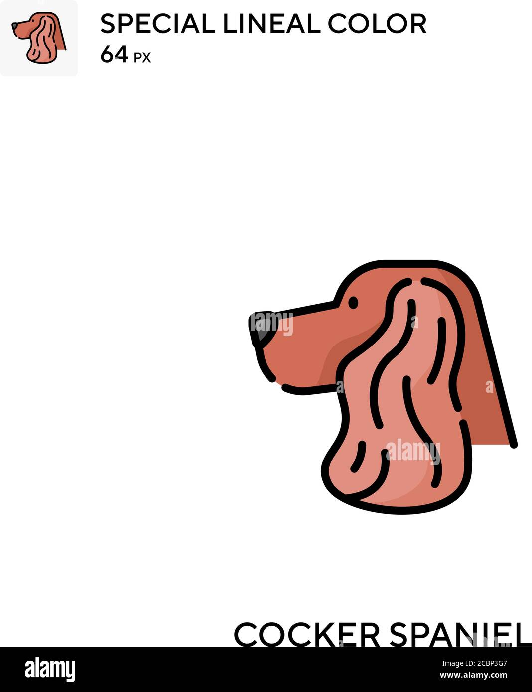 Cocker spaniel Special lineal color vector icon. Cocker spaniel icons ...