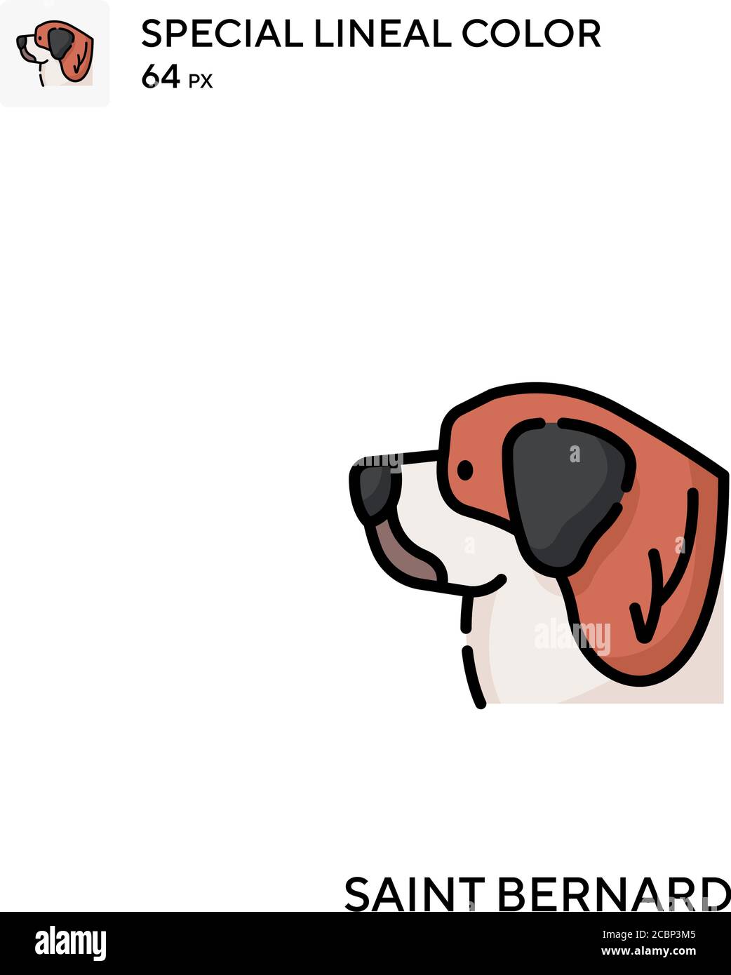 Saint bernard Special lineal color vector icon. Saint bernard icons for ...