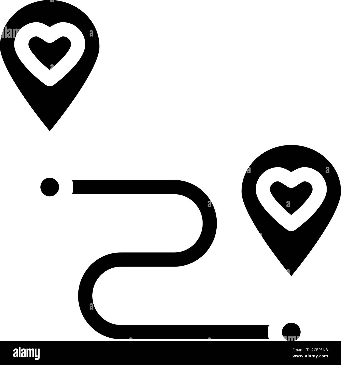 direction to love glyph icon vector illustration Stock Vector Image ...