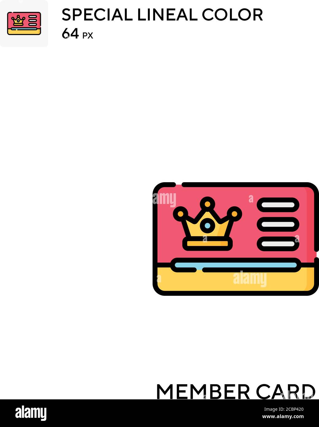 Member card Special lineal color vector icon. Member card icons for ...