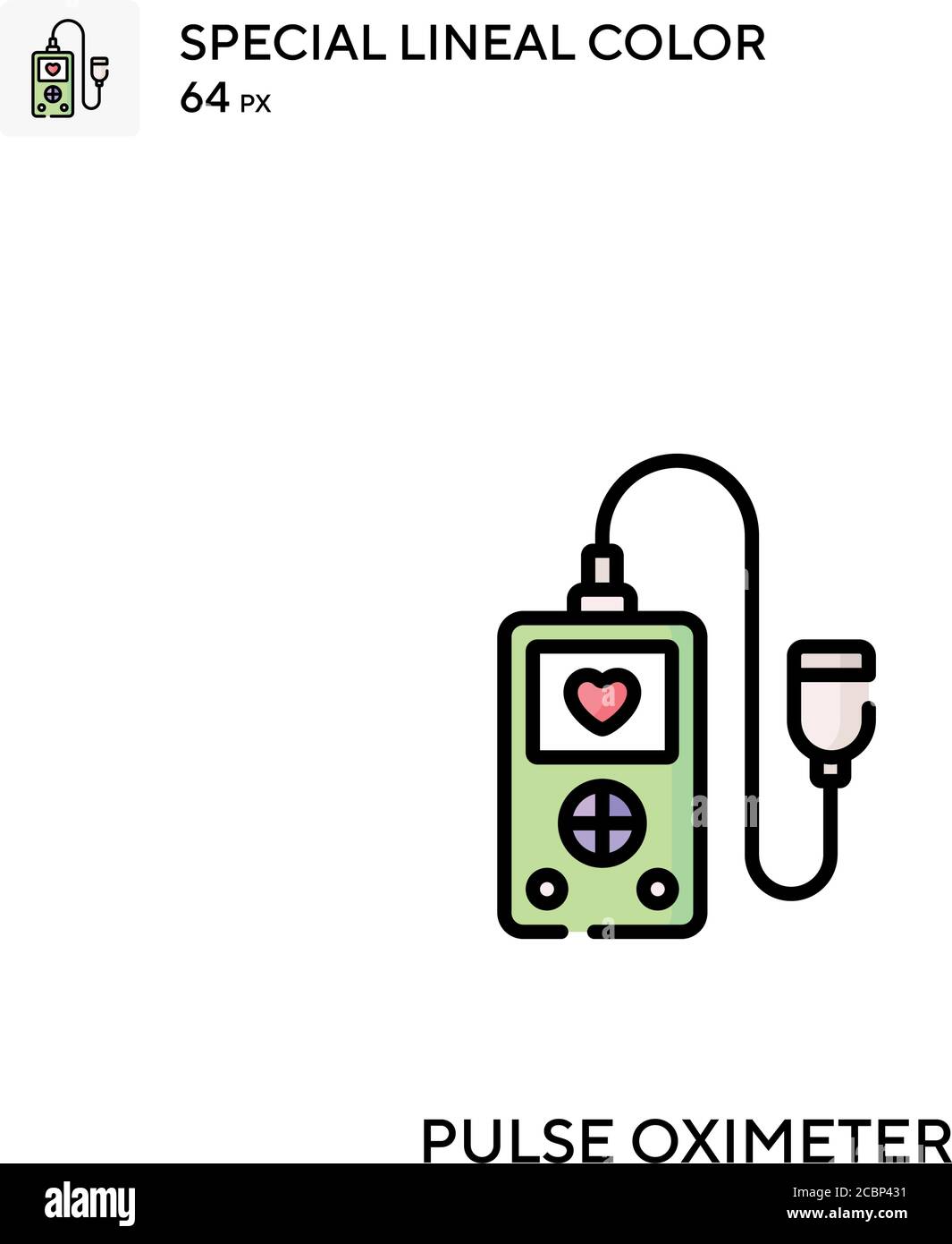 Pulse oximeter Special lineal color vector icon. Pulse oximeter icons ...