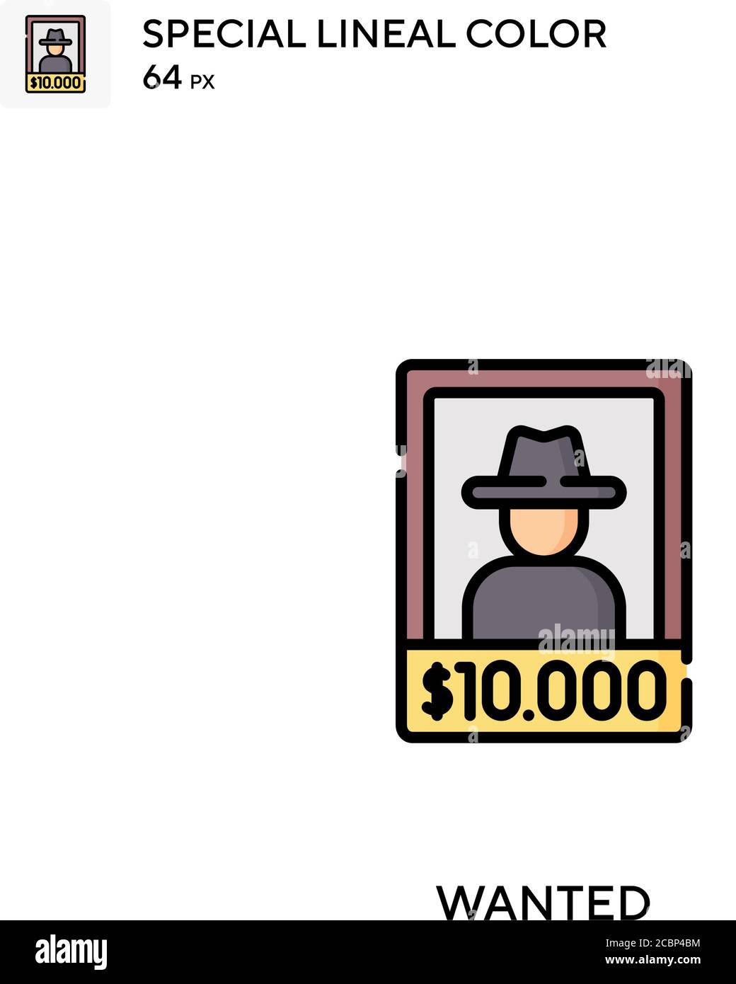 Wanted Special lineal color vector icon. Wanted icons for your business ...