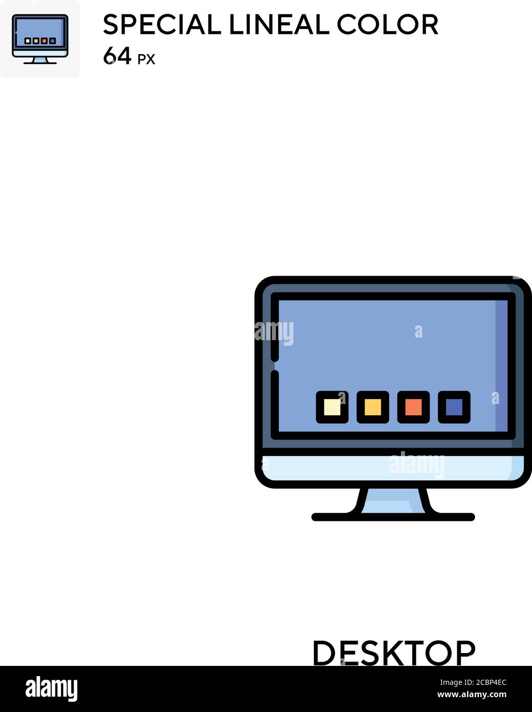 Desktop Special lineal color vector icon. Desktop icons for your ...