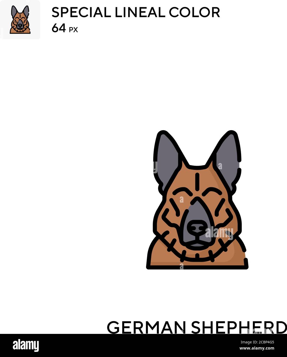 German shepherd Special lineal color vector icon. German shepherd icons ...