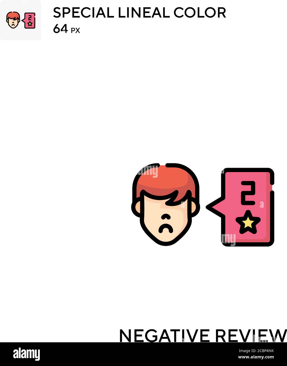 Negative review Special lineal color vector icon. Negative review icons ...