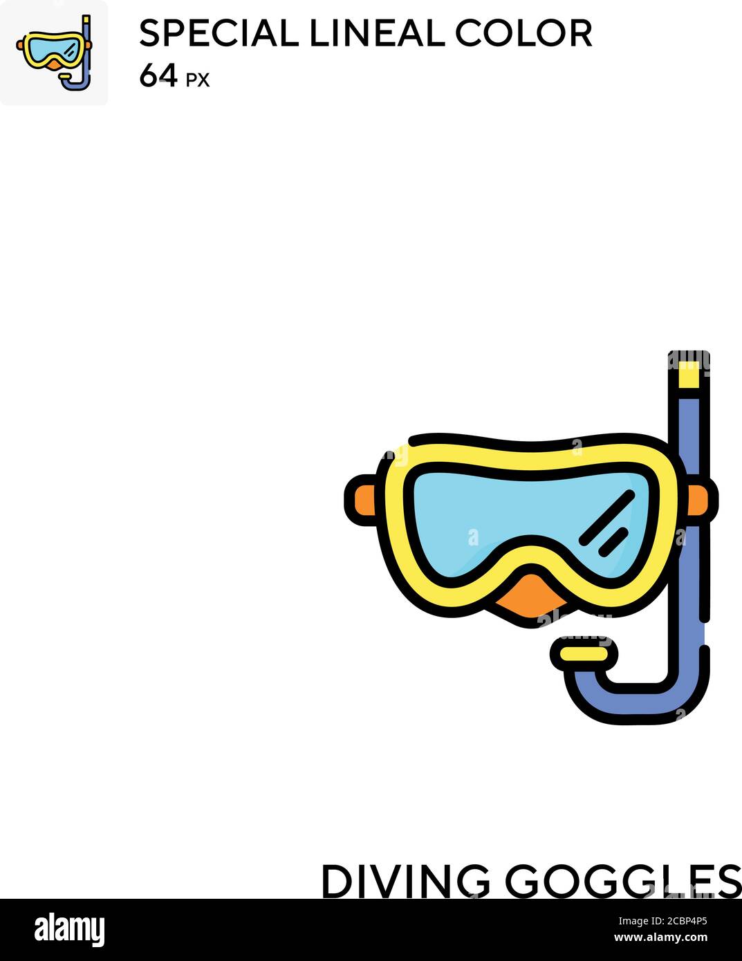Diving goggles Special lineal color vector icon. Diving goggles icons ...