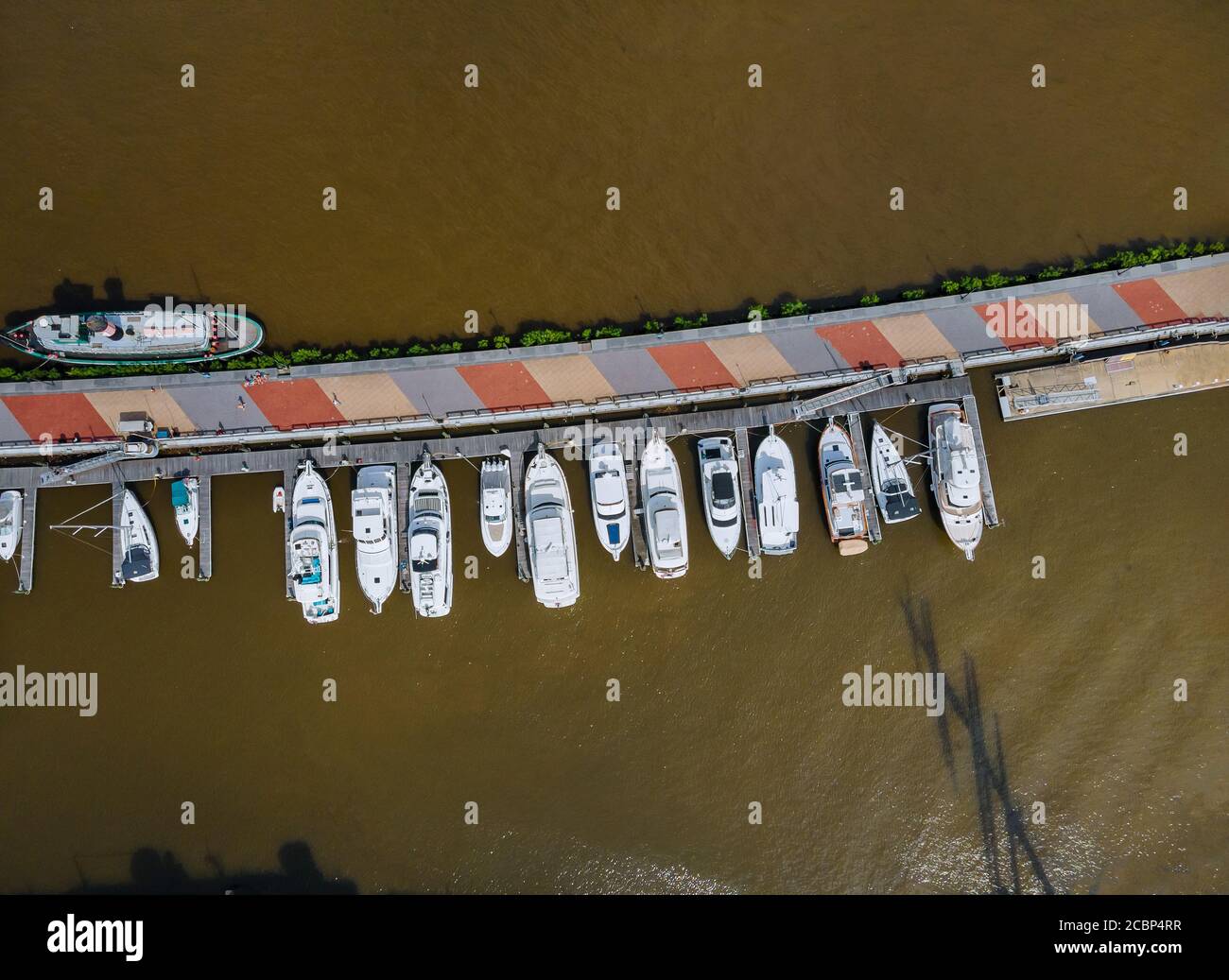 Beautiful ocean marina in aerial view a coastal residential area of in ...