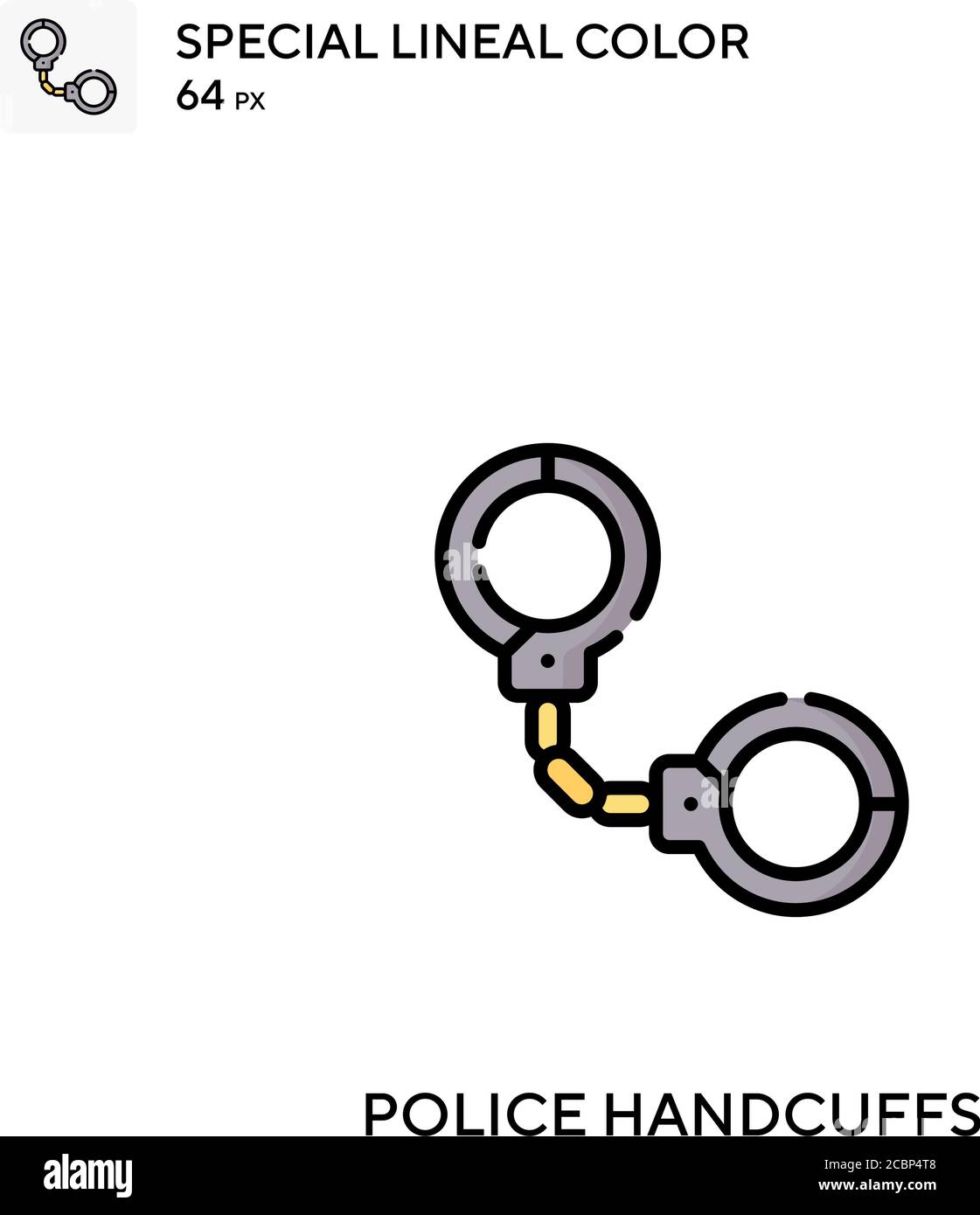 Police handcuffs Special lineal color vector icon. Police handcuffs ...
