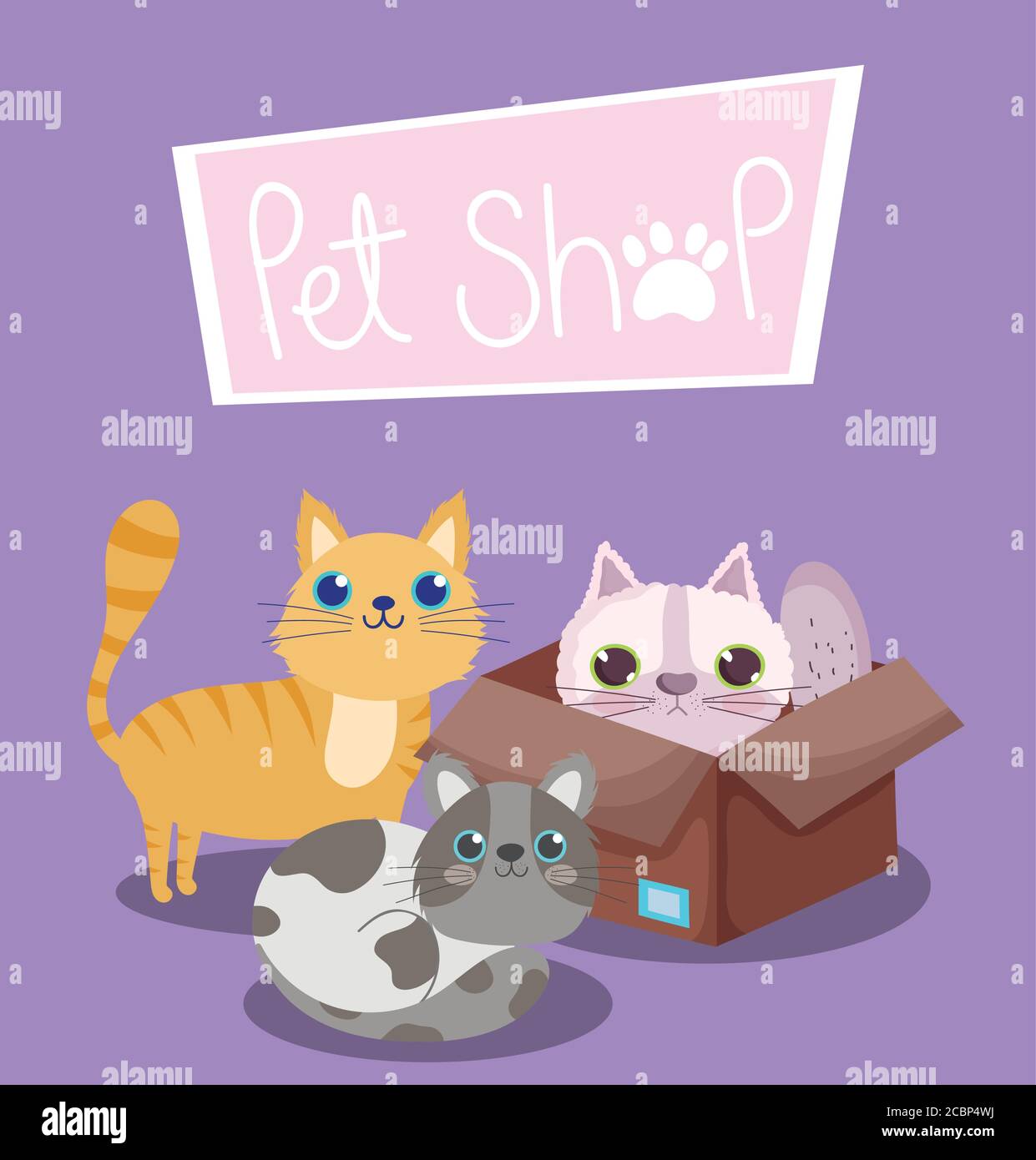 Box of kittens Stock Vector Images - Alamy