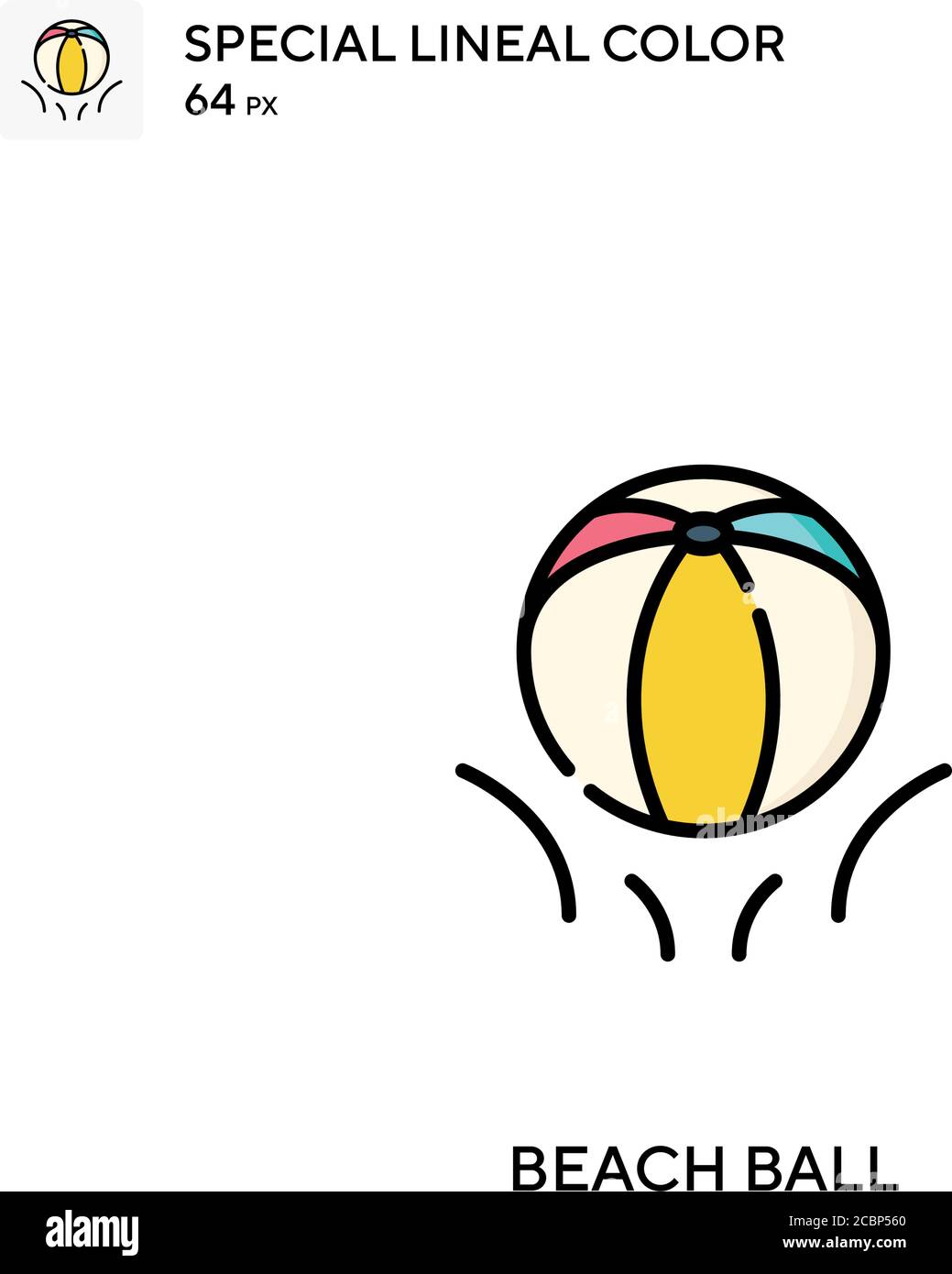 Beach ball Special lineal color vector icon. Beach ball icons for your ...