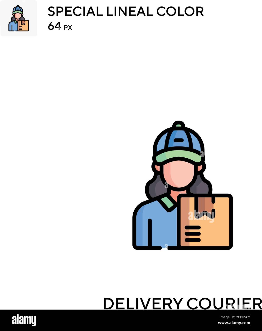 Delivery courier Special lineal color vector icon. Delivery courier ...