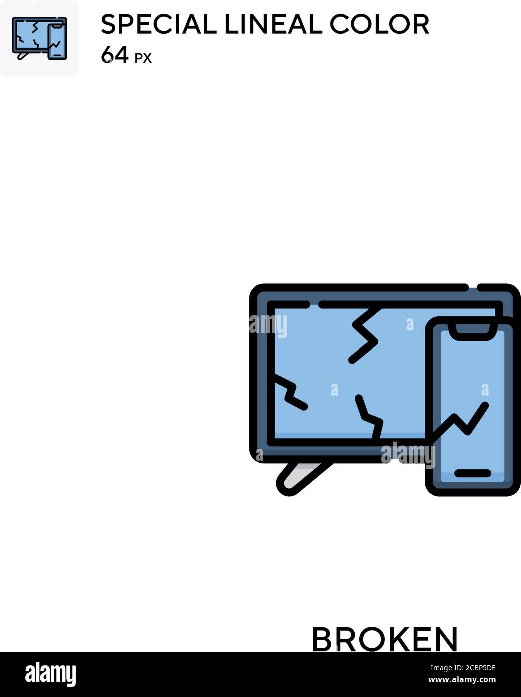 Broken Special lineal color vector icon. Broken icons for your business ...