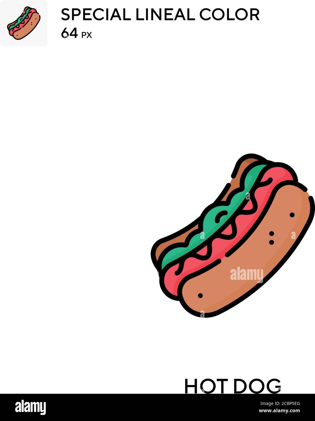 Hot dog Special lineal color vector icon. Hot dog icons for your ...