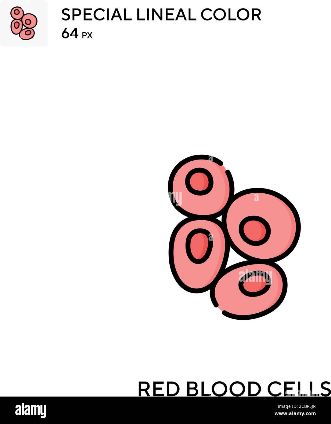 Red blood cells Special lineal color vector icon. Red blood cells icons ...