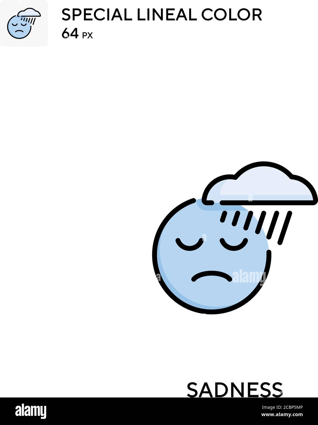 Sadness Special lineal color vector icon. Sadness icons for your ...