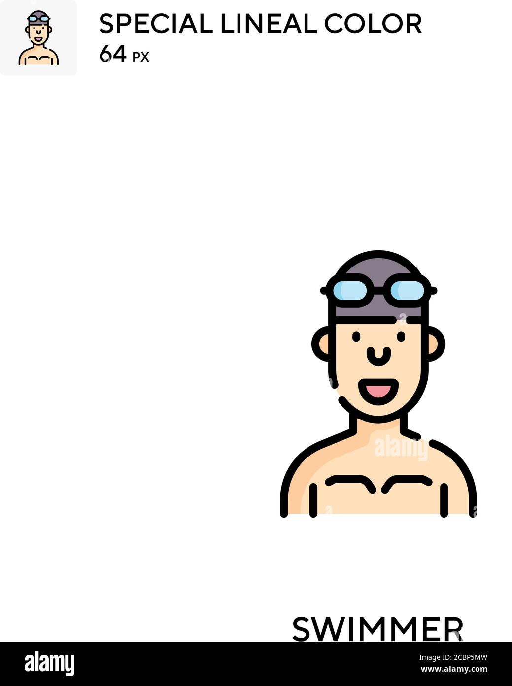 Swimmer Special lineal color vector icon. Swimmer icons for your ...
