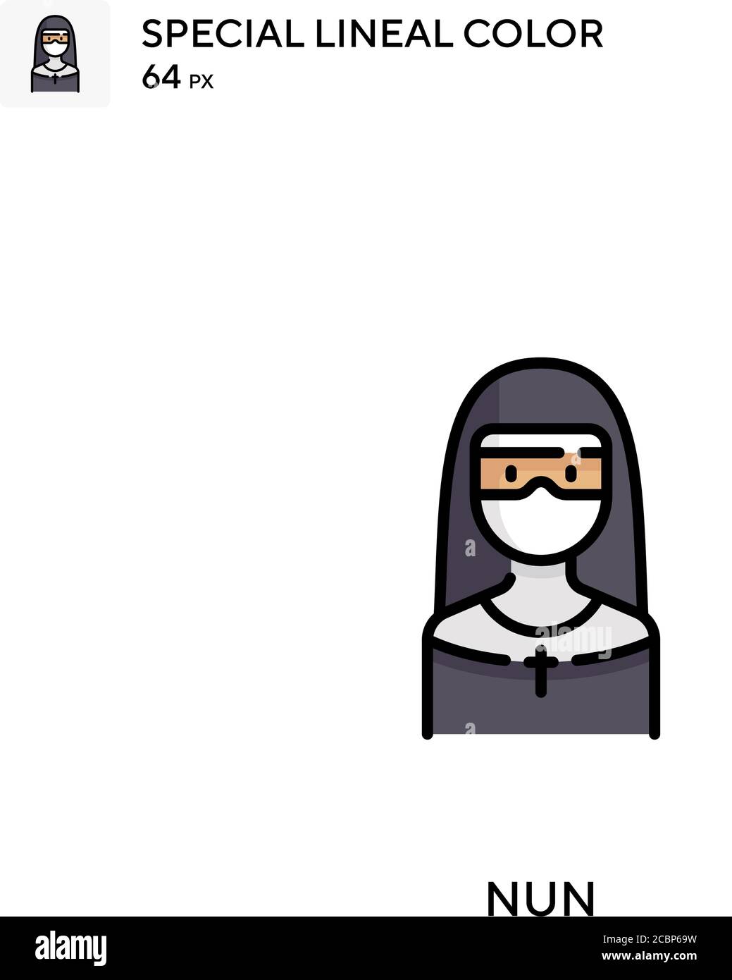 Nun Special lineal color vector icon. Nun icons for your business ...