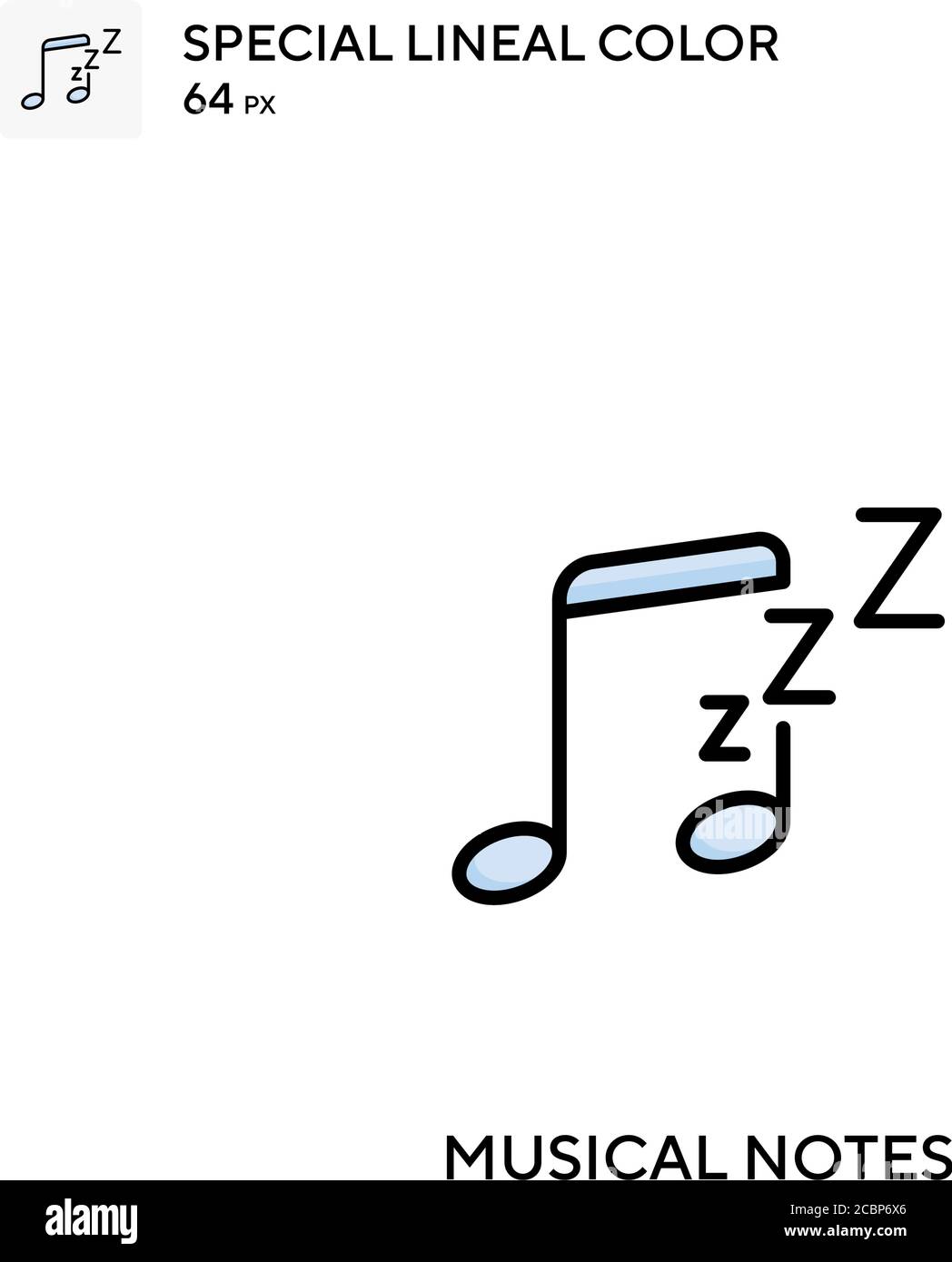 Musical notes Special lineal color vector icon. Musical notes icons for ...