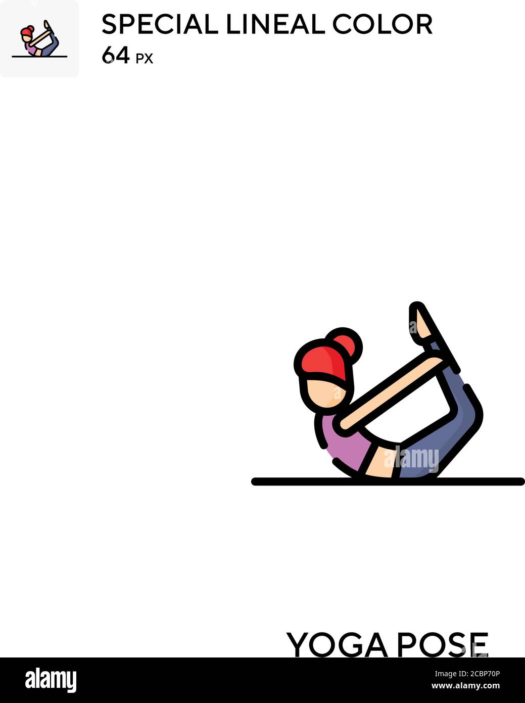 Yoga pose Special lineal color vector icon. Yoga pose icons for your ...