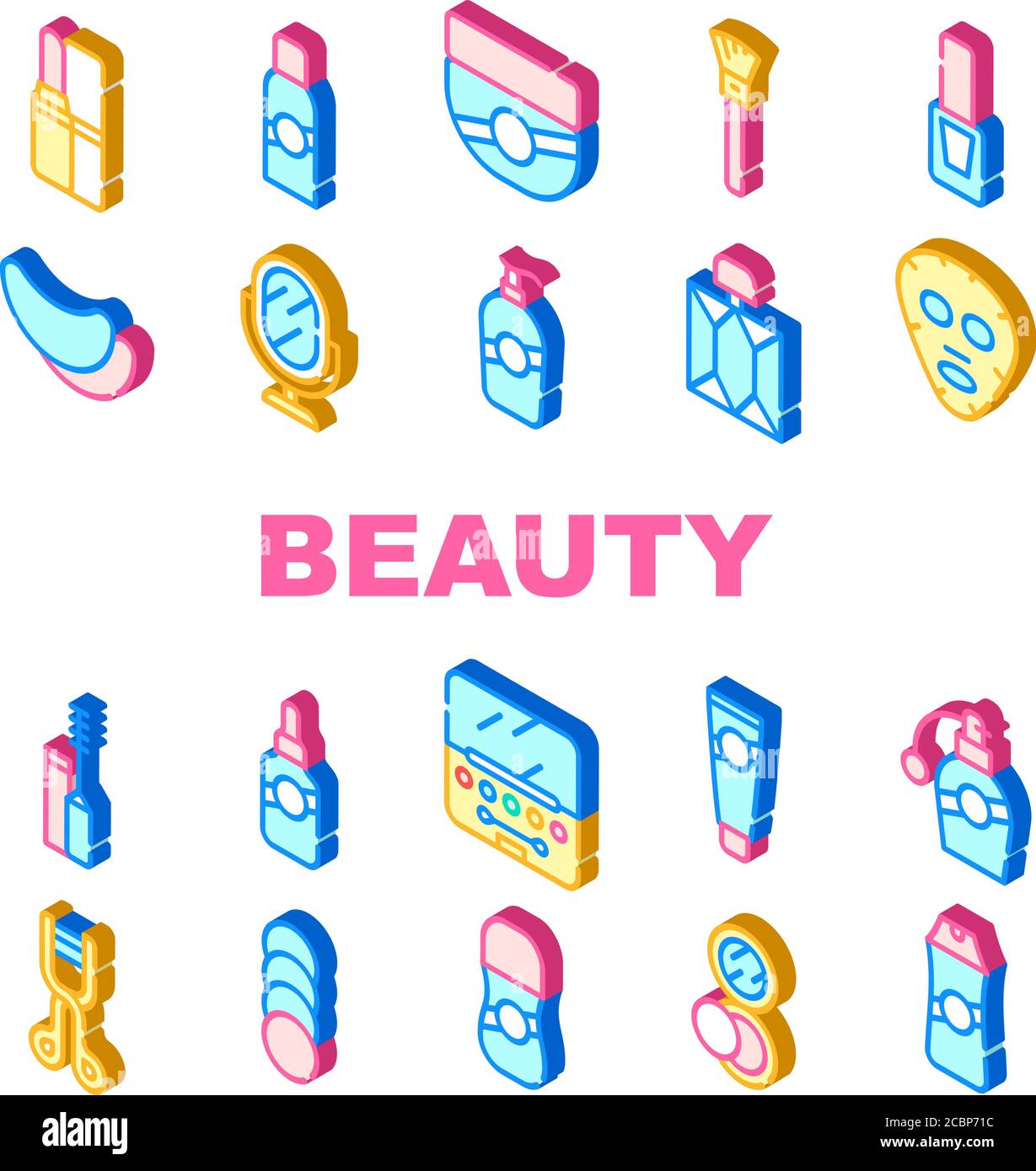 Beauty Salon Accessory Collection Icons Set Vector Stock Vector Image ...