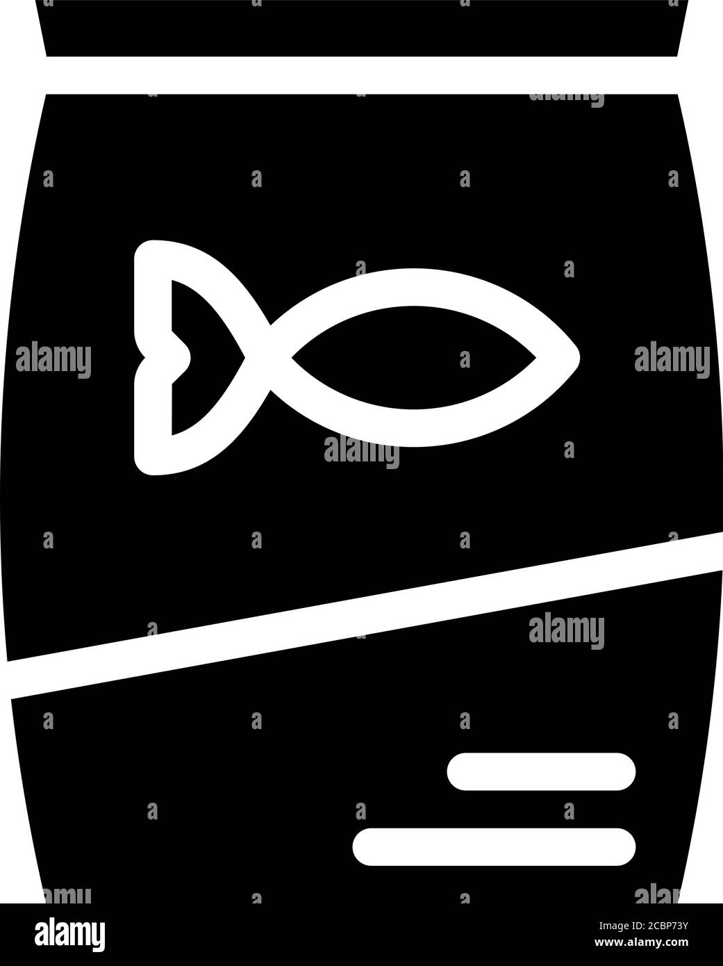 fish feeding bag for cat glyph icon vector illustration Stock Vector ...