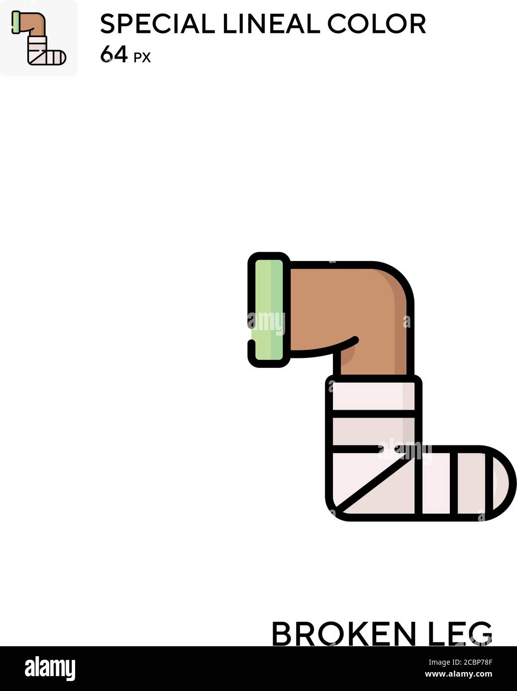 Broken leg Special lineal color vector icon. Broken leg icons for your ...