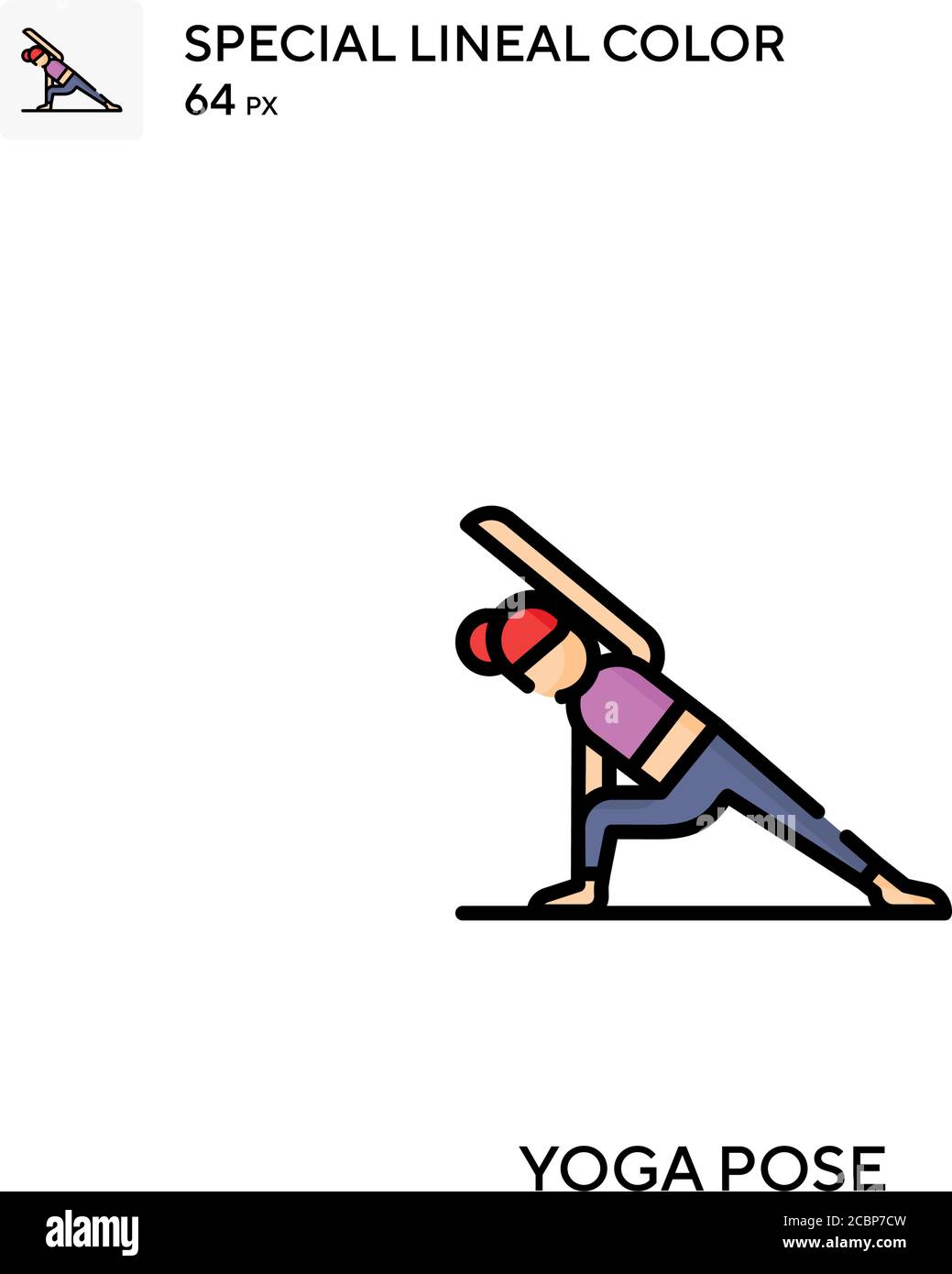 Yoga pose Special lineal color vector icon. Yoga pose icons for your ...
