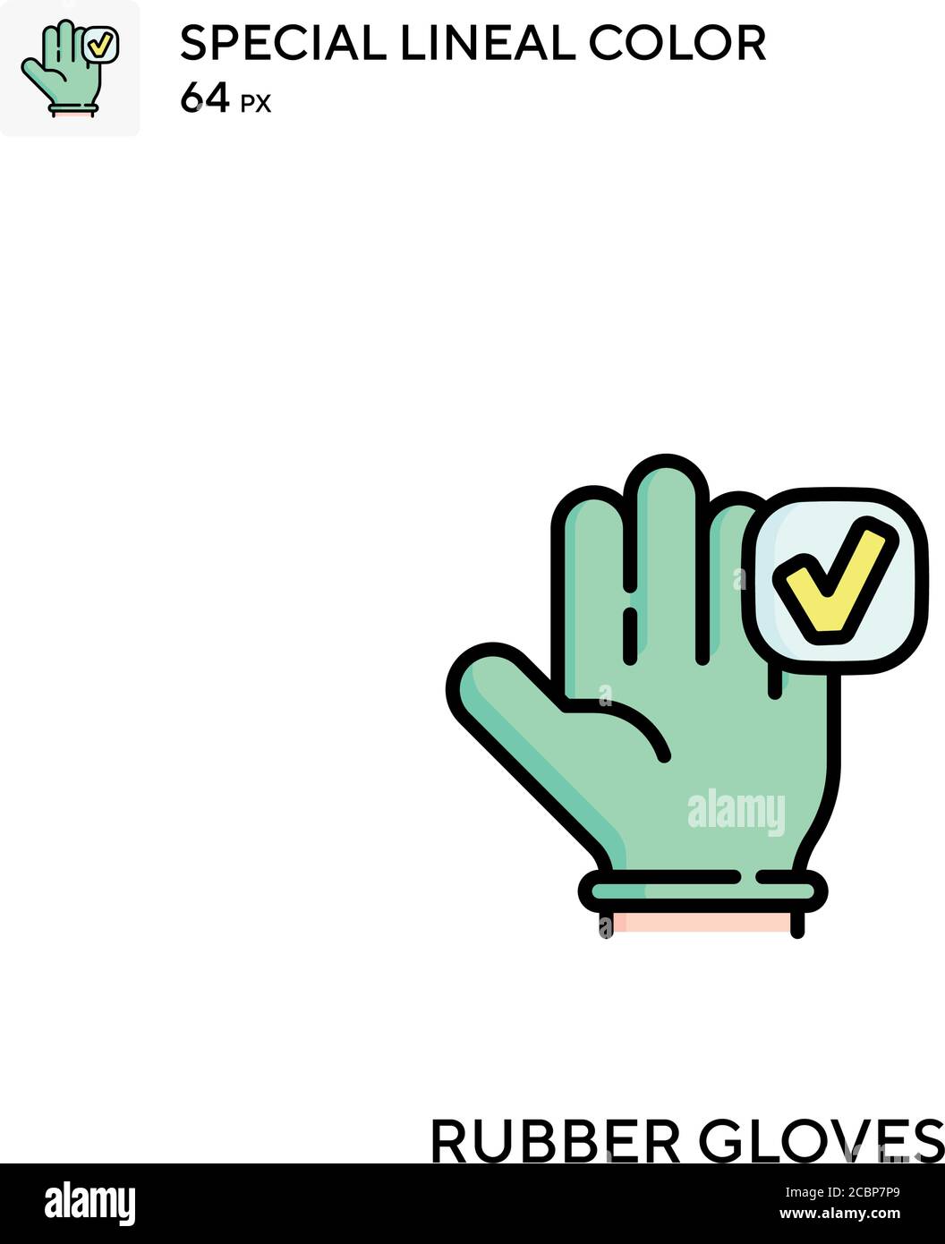 Rubber gloves Special lineal color vector icon. Rubber gloves icons for ...