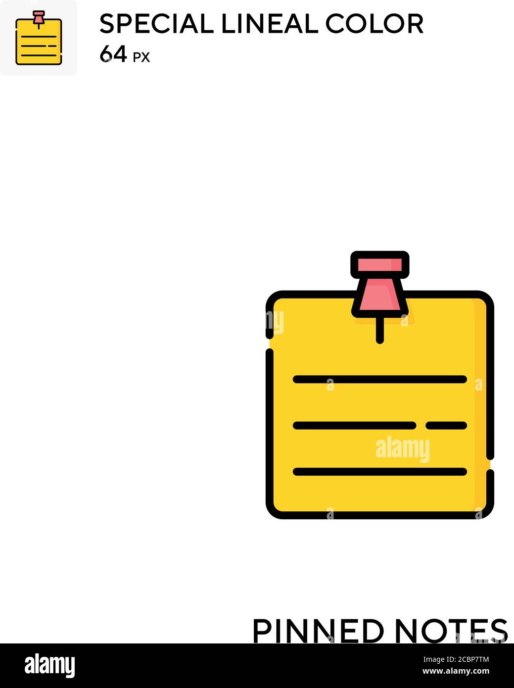 Pinned notes Special lineal color vector icon. Pinned notes icons for ...
