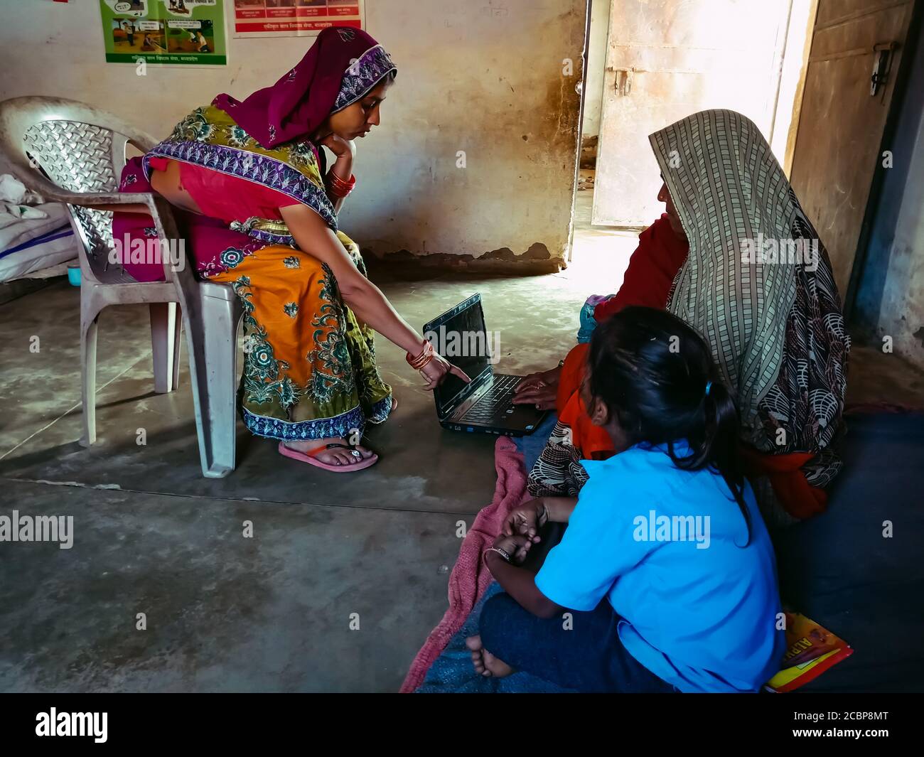 DISTRICT KATNI, INDIA - JANUARY 01, 2020: An indian village Anganwadi ...
