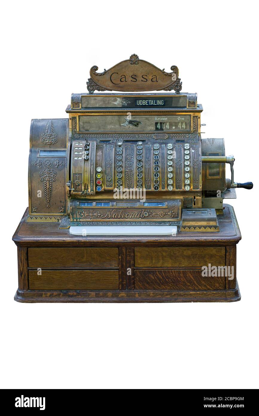 Old, antique, mechanical cash register, Germany Stock Photo - Alamy