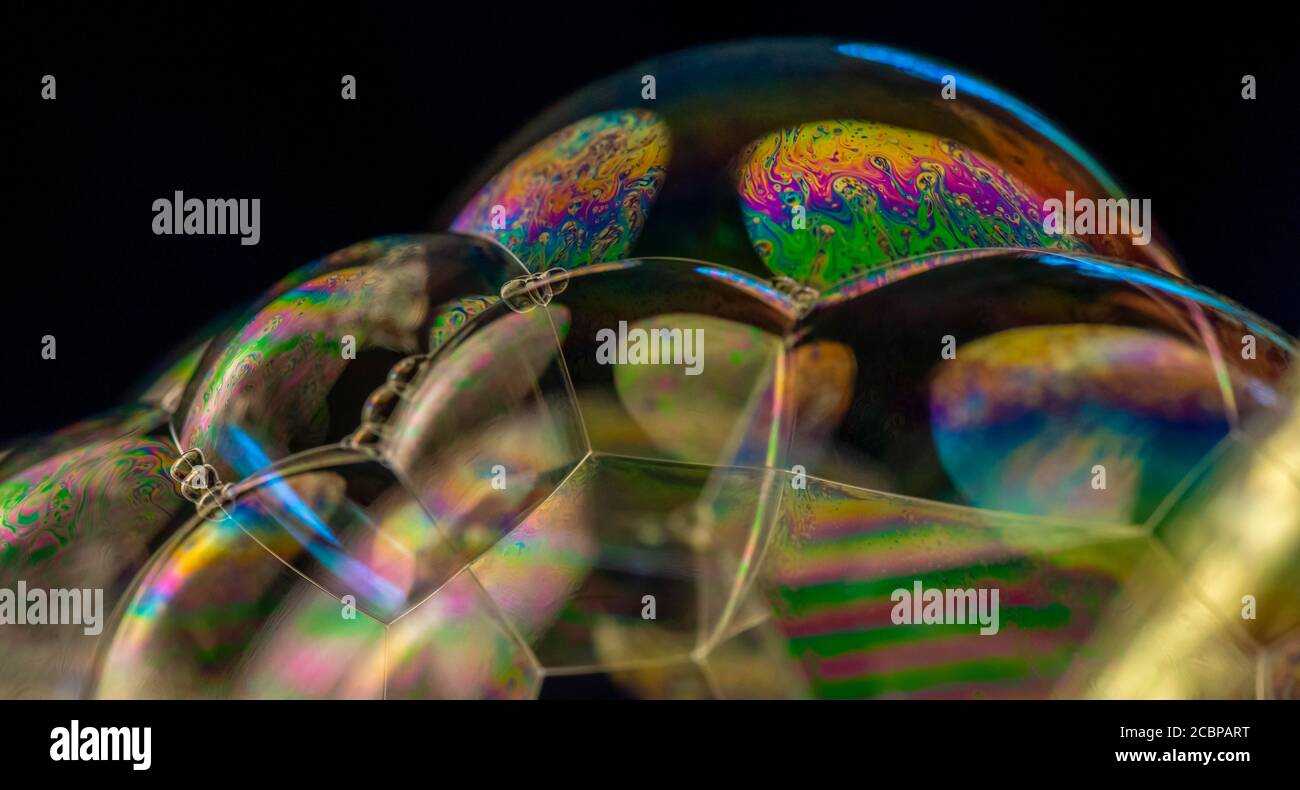 Soap bubbles, foam, light reflected in all colours Stock Photo - Alamy