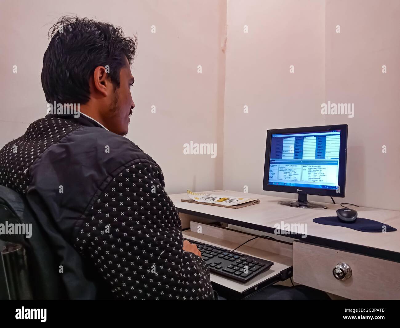 DISTRICT KATNI, INDIA - MARCH 18, 2020: An indian corporate male ...