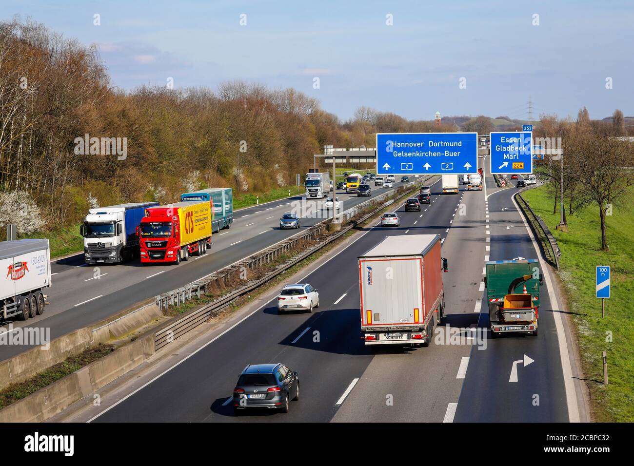 Trucks and cars drive on the a2 motorway hi-res stock photography and ...