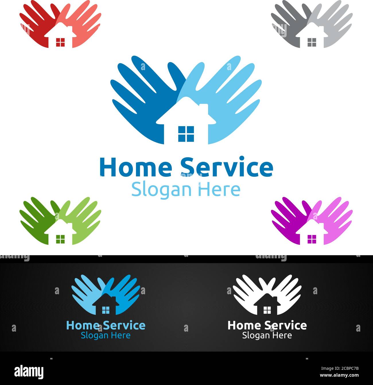 Hand Real Estate and Fix Home Repair Services Logo Design Stock Vector ...