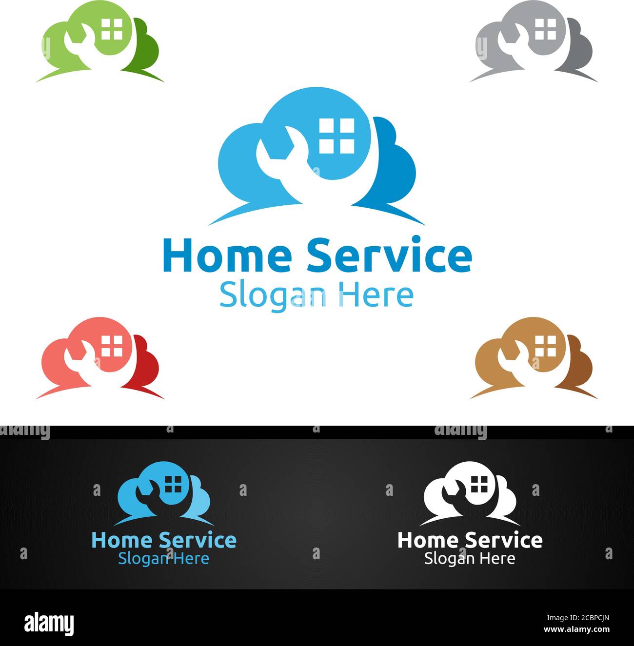 Cloud Real Estate and Fix Home Repair Services Logo Design Stock Vector ...