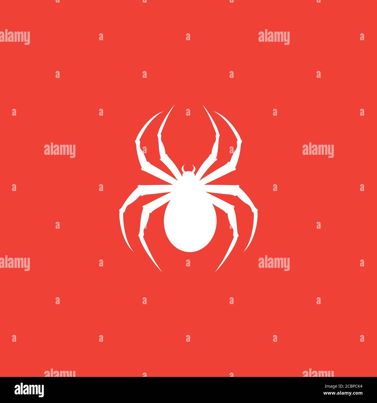Spider Icon On Red Background. Red Flat Style Vector Illustration Stock ...