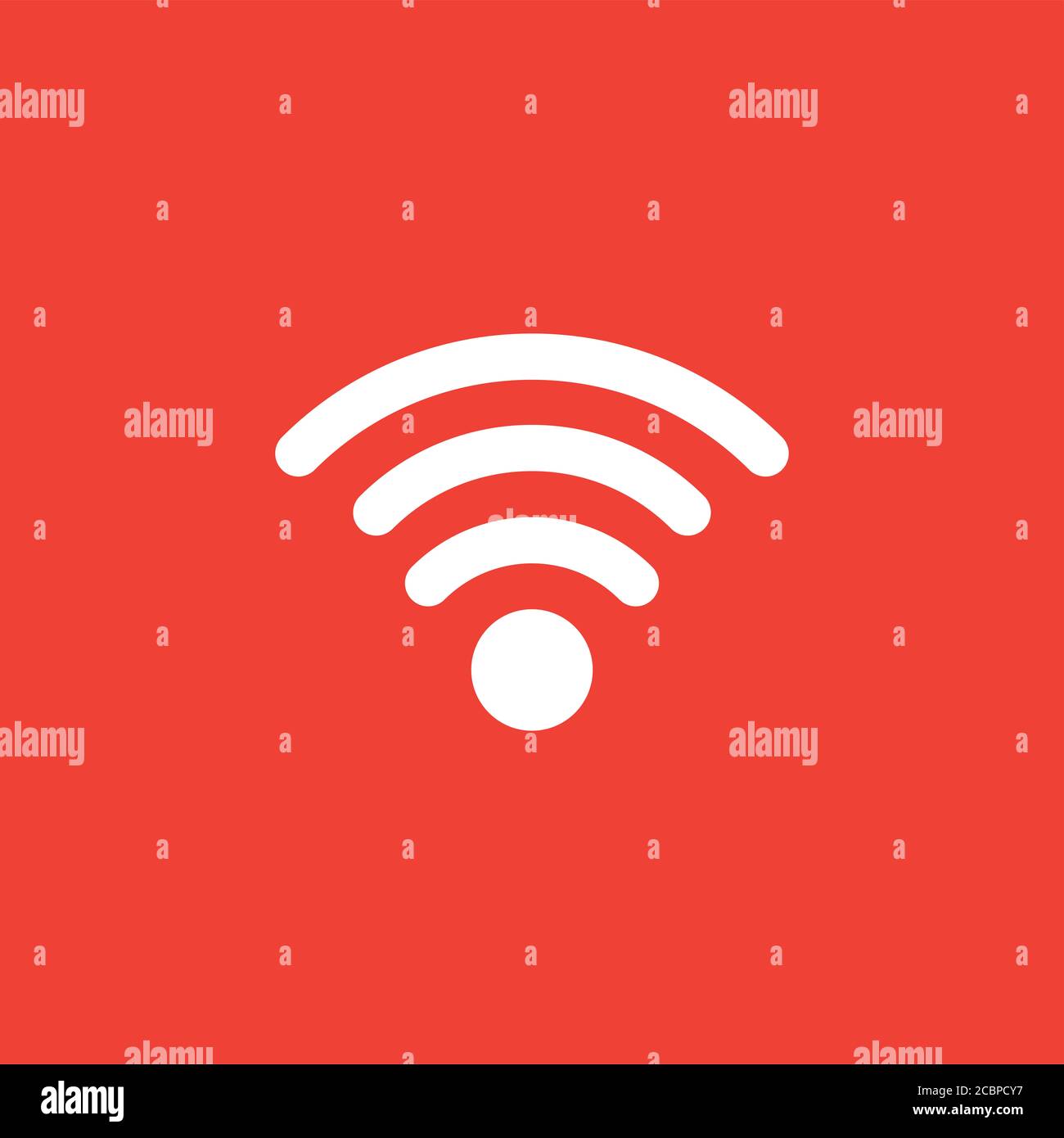 Wi-Fi Icon On Red Background. Red Flat Style Vector Illustration Stock ...