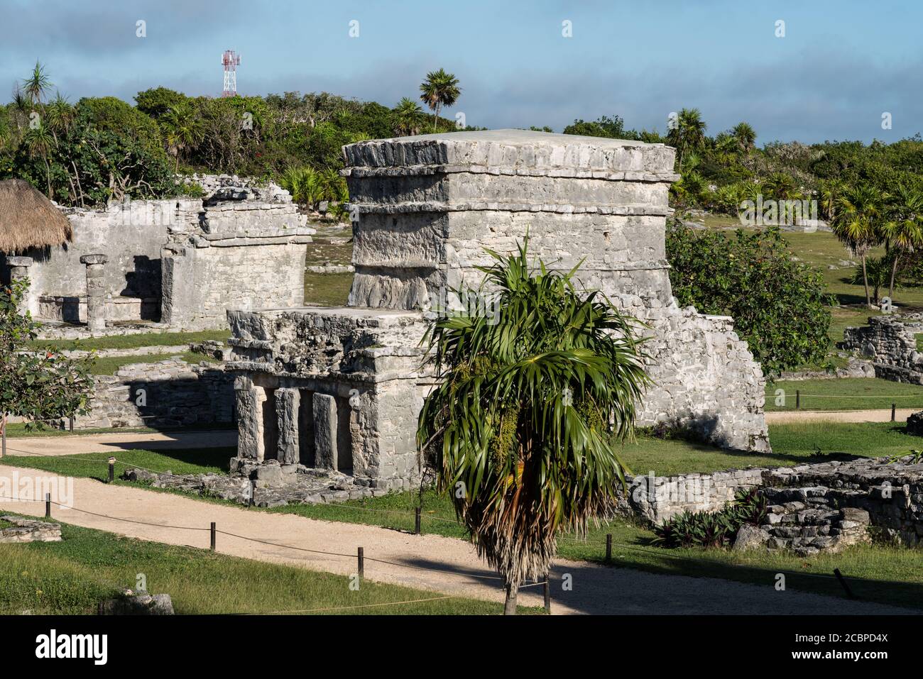 The Temple of the Frescos in the ruins of the Mayan city of Tulum on ...