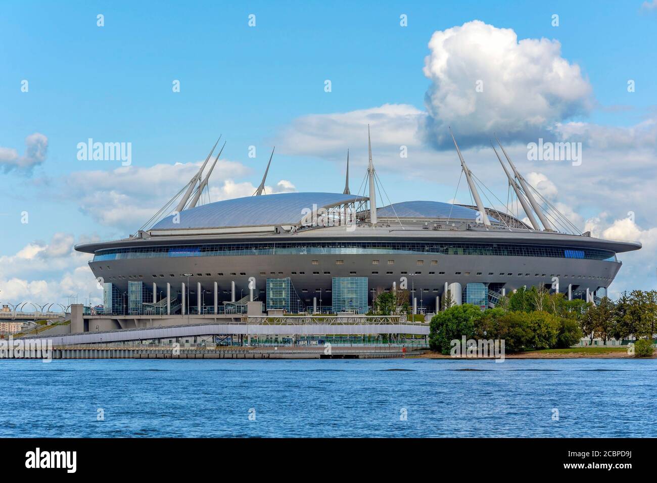 Saint-Petersburg, the Stadium "Gazprom-arena", modern building on ...
