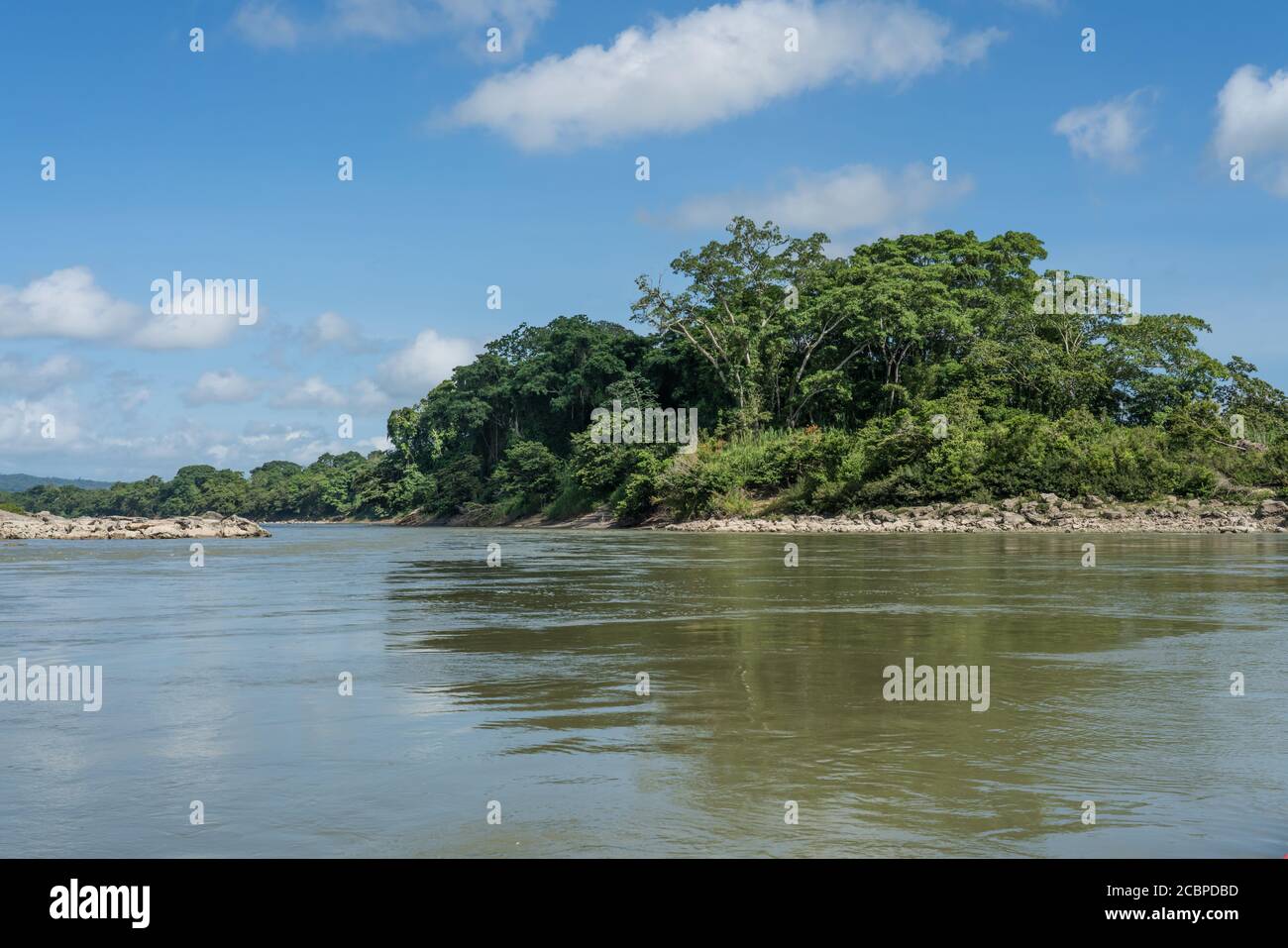 The Usumacinta River in Chiapas, Mexico forms the border with Guatemala ...