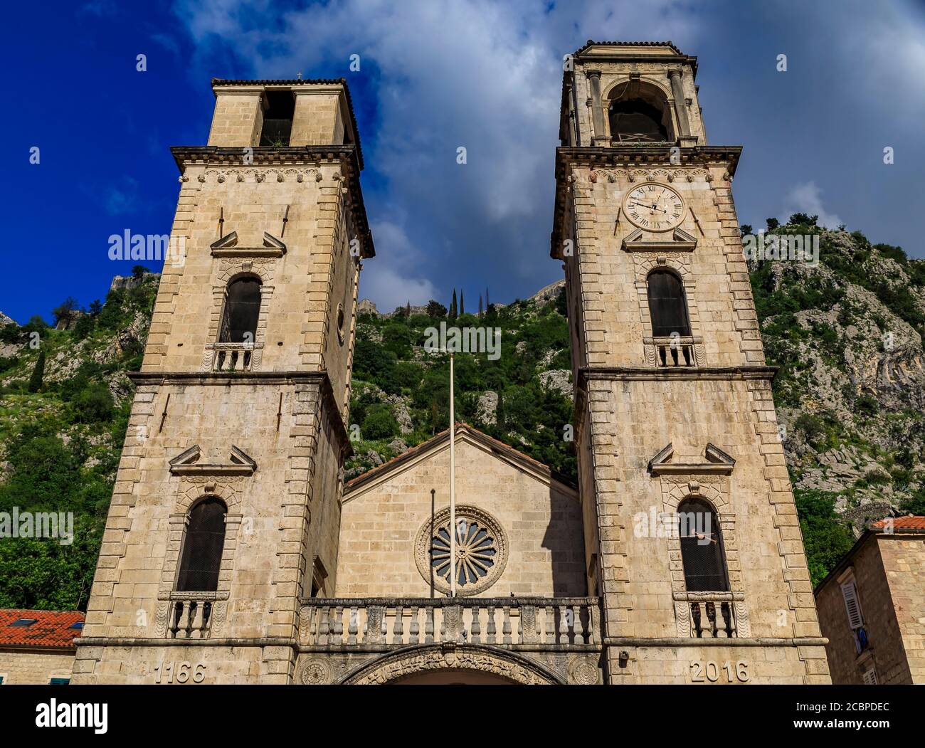 Two uneven towers of Saint Tryphon or Kotor Cathedral consecrated in ...