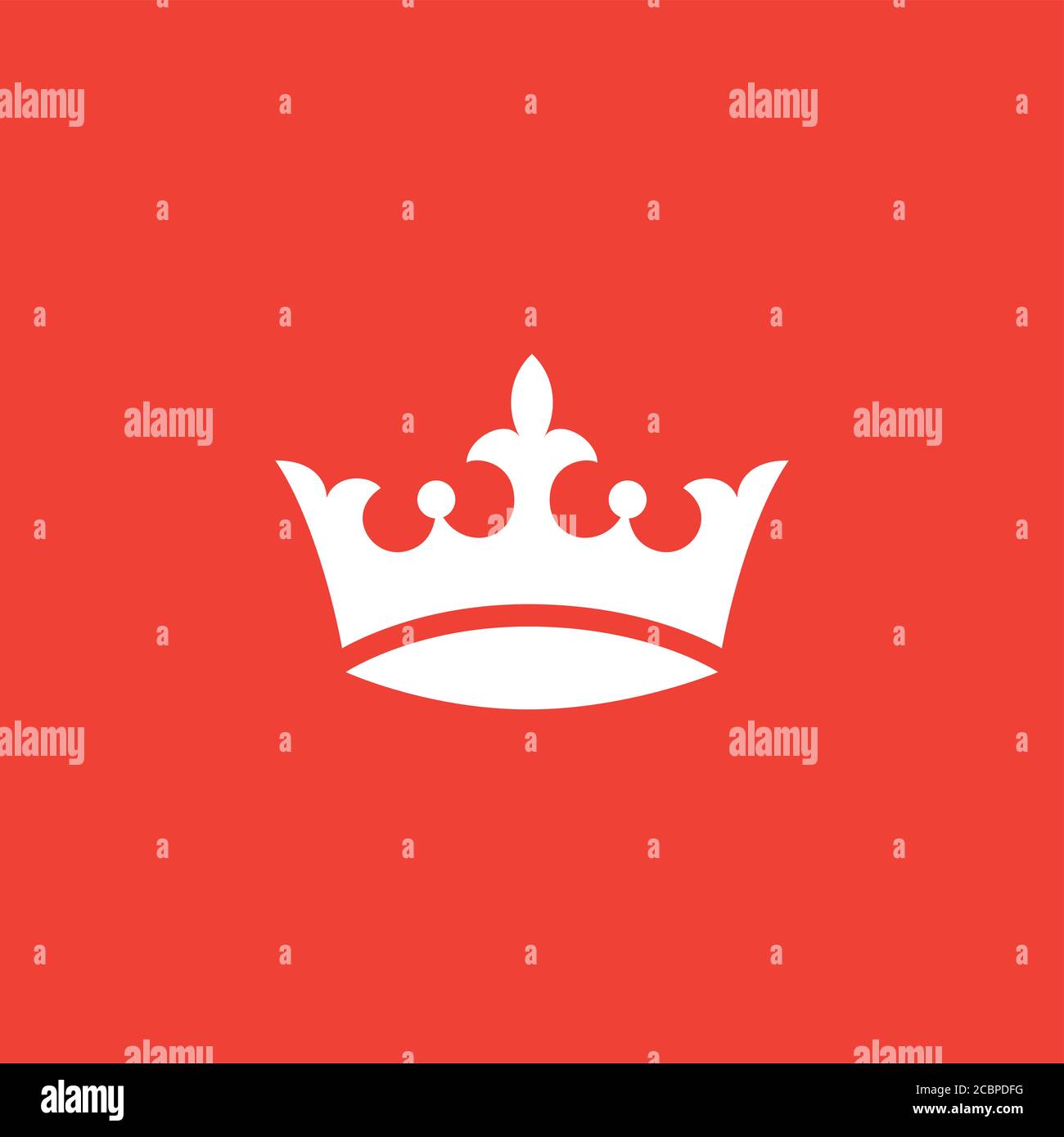 Crown Icon On Red Background. Red Flat Style Vector Illustration Stock ...