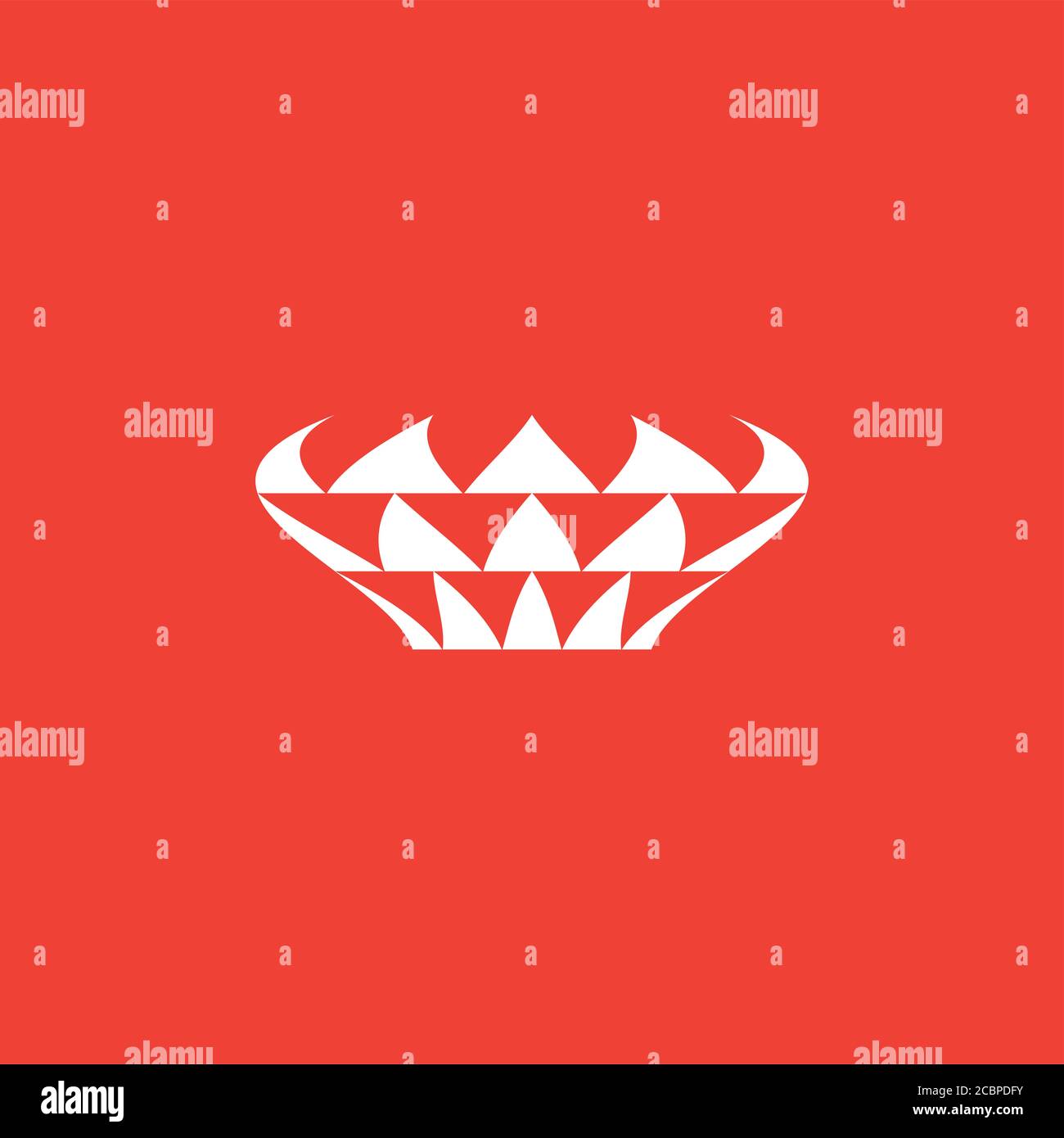 Crown Icon On Red Background. Red Flat Style Vector Illustration Stock ...
