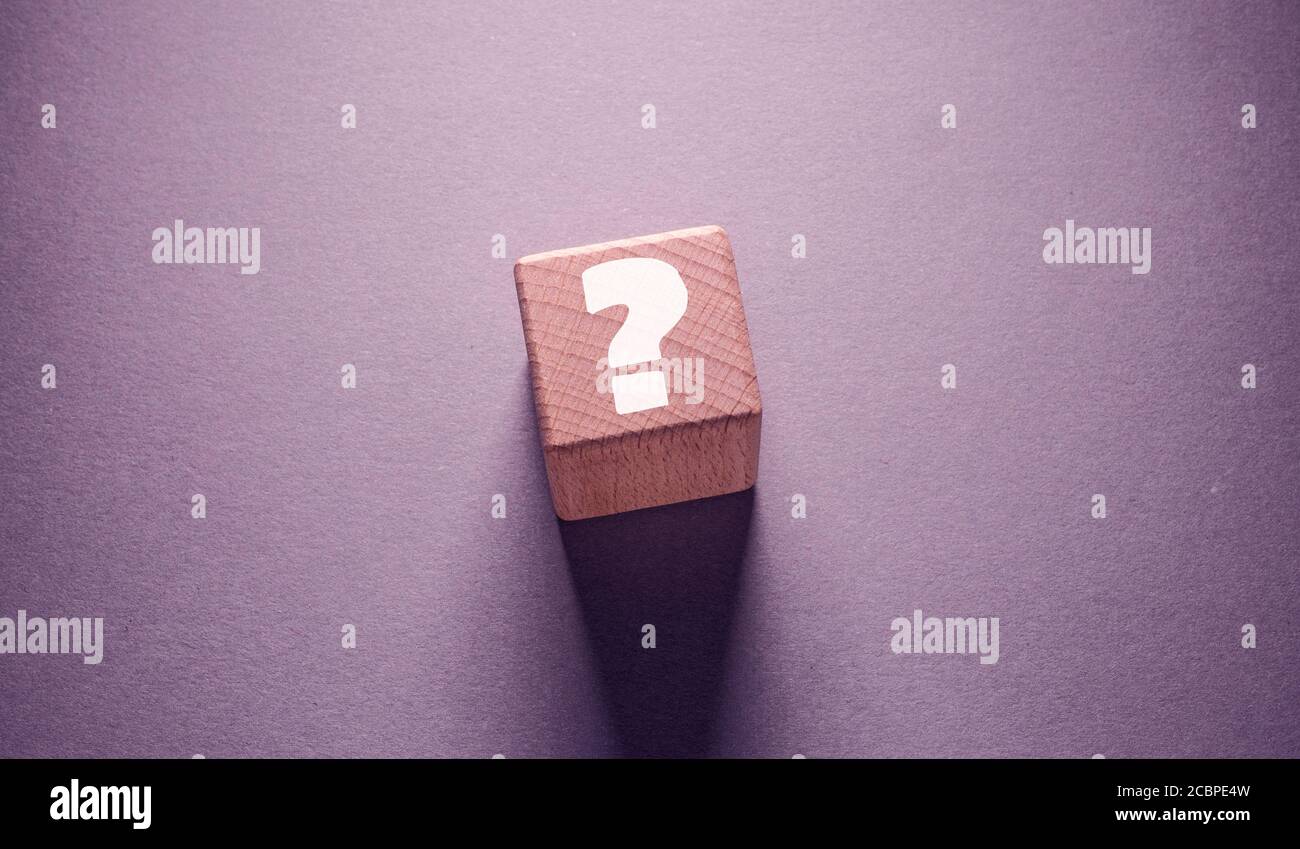 Question Mark Word Written on Wooden Cubes Stock Photo - Alamy