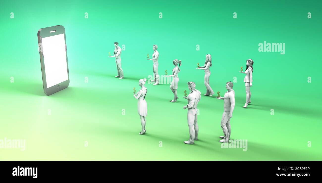 Online Payment Through Mobile App Portal as Industry Concept Stock ...